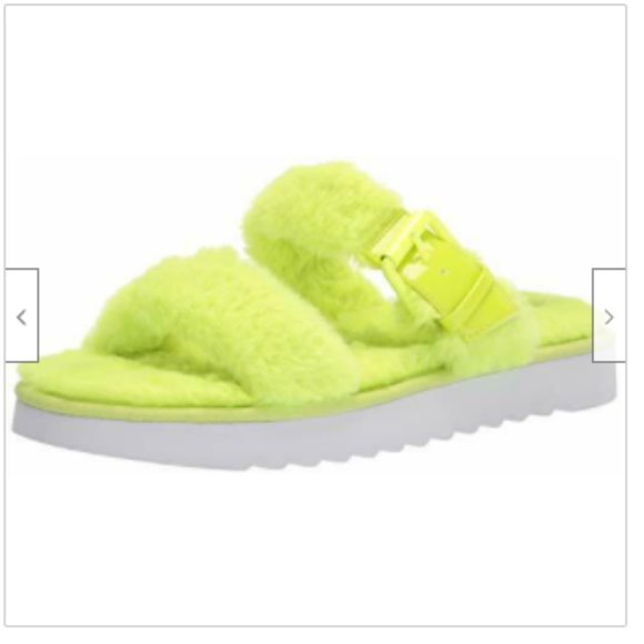 Nine West | Shoes | Neon New In Box Cozy Faux Fur Slides By Nine West ...